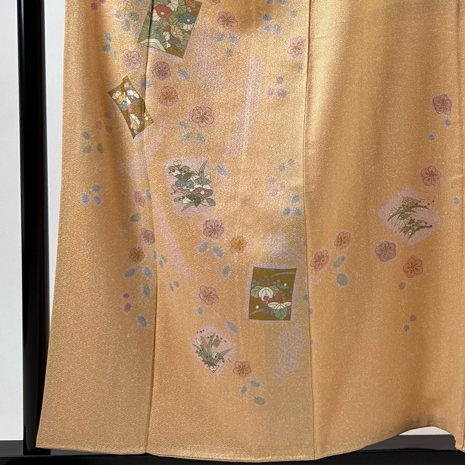 Plum Colored Silk Kimono M Used 1575cm Length 66cm Sleeve Orange Paper ...