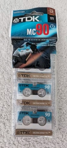 TDK Microcassette MC90 MC-90 Tape 3 Pack For Sony & Other Recorders ...