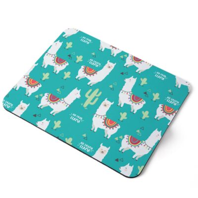 Mouse Mat Pad - No Drama Llama Green Alpaca Print Laptop PC Desk Office ...