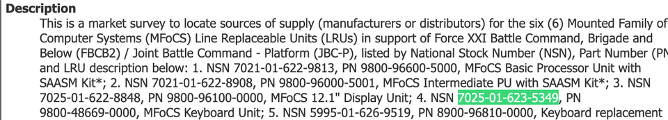 Military DRS Data Entry Keyboard AN/UYK-128 Blue Force Tracker BFT ...