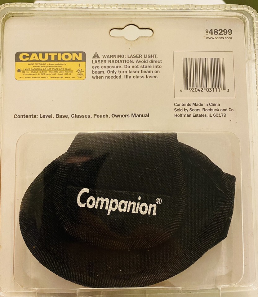 Sears Companion Laser Level / Glasses w/ Belt Storage Pouch Set 948299 ...