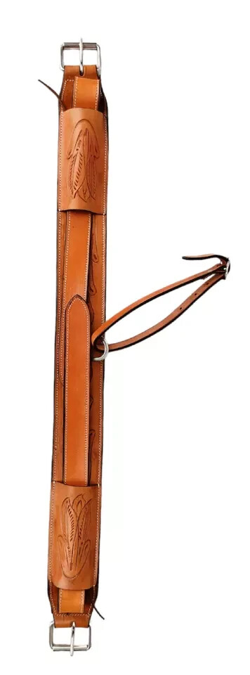 LEATHER WESTERN SADDLE TOOLED GIRTH HORSE BACK FLANK REAR CINCH | eBay