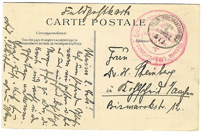 Germany WWI Feldpost postcard German 6th Army with unit hand stamp | eBay