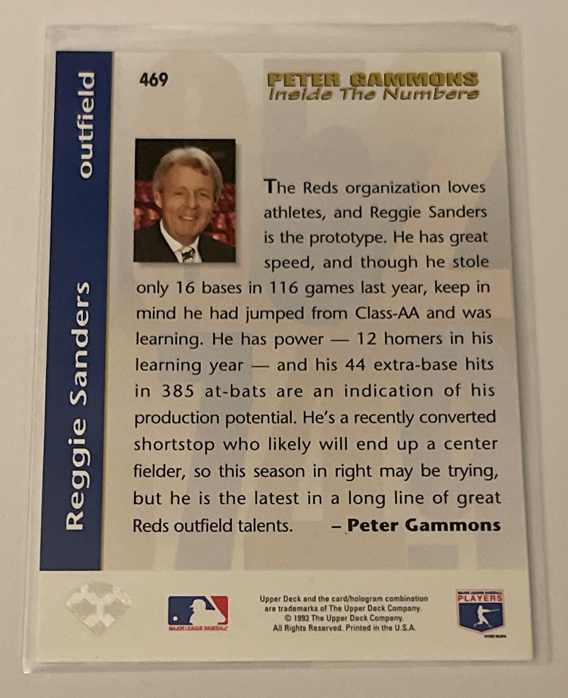 1993+Upper+Deck+-+%23469+Reggie+Sanders for sale online | eBay