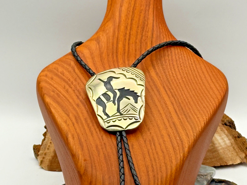 Leander Nezzie Hopi Sterling OverlayEnd of the Trail Bolo Tie--1276.25 ...