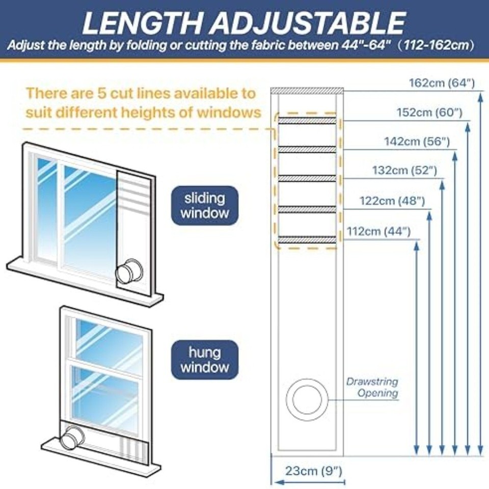 Window Vent Seal Kit for Portable Air Conditioners Adjustable Size with ...
