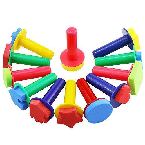 12pcs Assorted EVA Sponge Painting Stamper Foam Sponge Brush Painting ...
