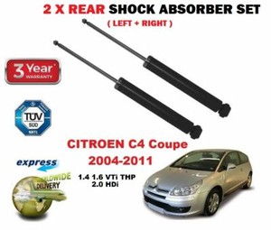 2x REAR SHOCK ABSORBERS for CITROEN C4 Coupe 1.4 1.6 VTi THP 2.0 HDi ...