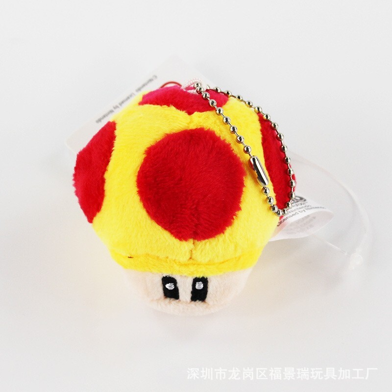 10pcs Super Mario Bros Toad Mushroom Plush Doll Pendant Keychain - 3 In ...