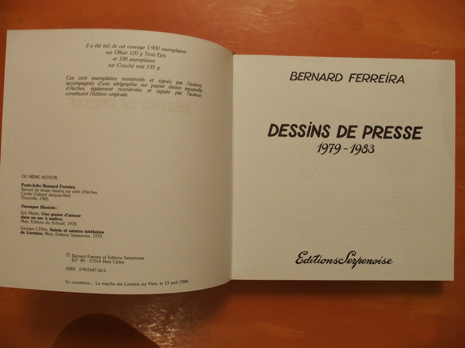 Dessins de Presse 1979-1983 par Bernard Ferreira éditions Serpenoise | eBay