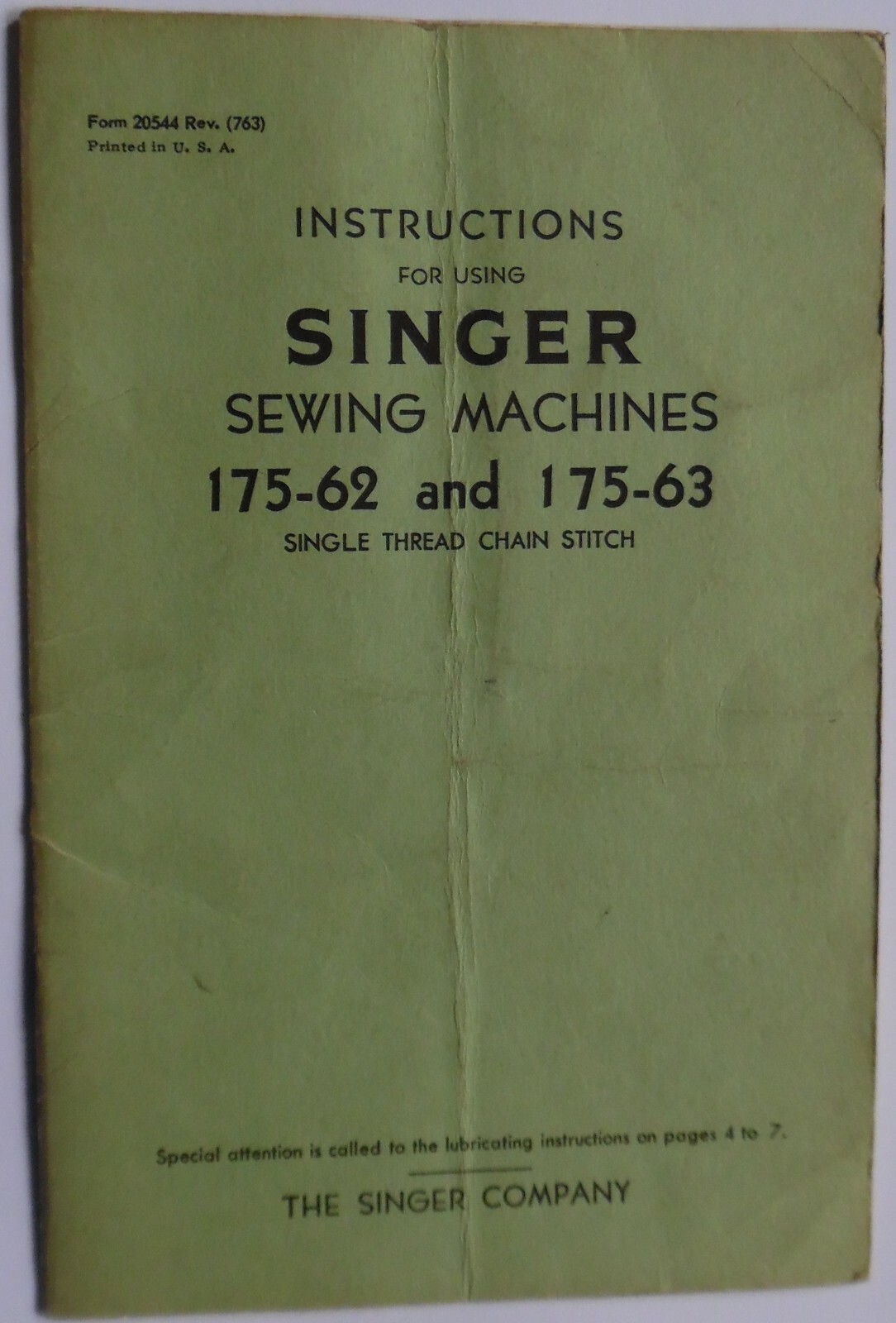 Rare Original SINGER 175-62 & 175-63 Sewing Machines Using Instruction ...