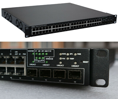 48x 10/100/1000 Gigabit Dell POWERCONNECT 6248P Lan Poe Switch Couche 3 ...