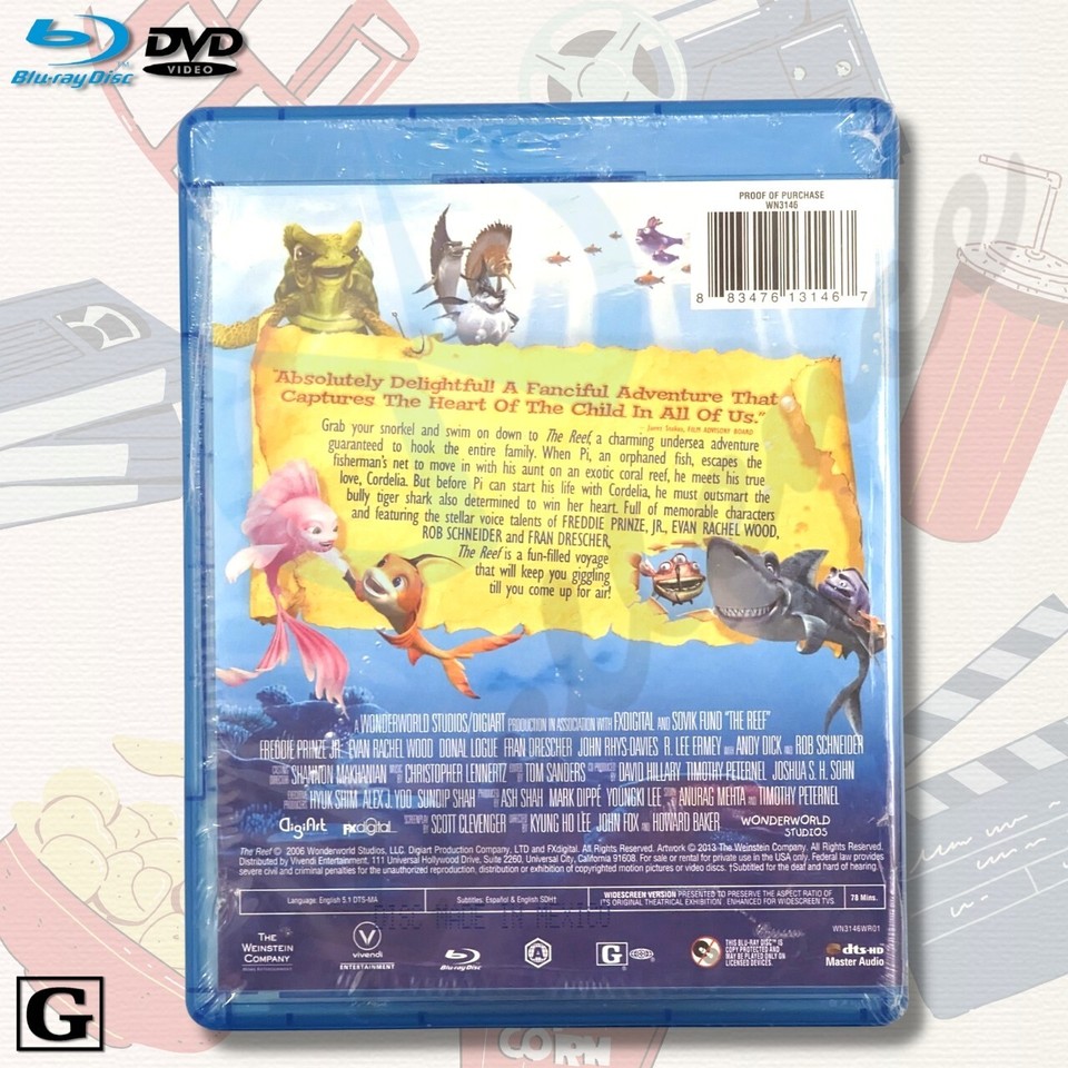 The Reef, Blu-ray Disc, DVD, Animated New Sealed, Rated G 883476131467 ...
