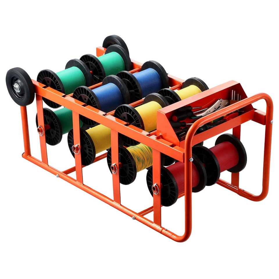 Wire Spool Rack 11 Rods Cable Caddy Wire Spool Cart for Industrial ...