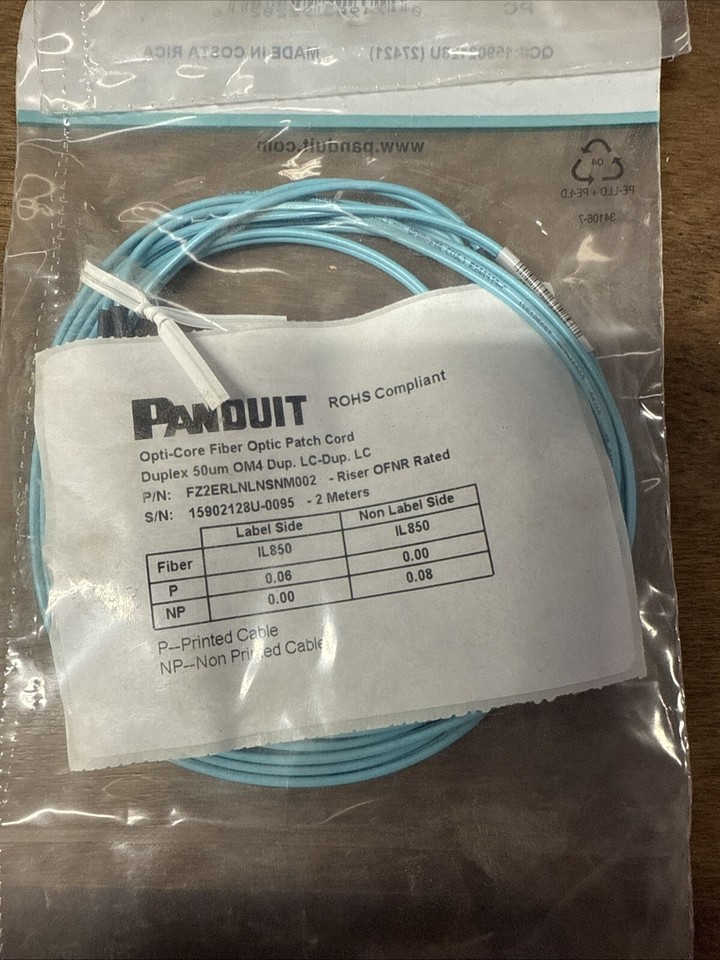 Panduit Fiber Optic Duplex Patch Network Cable FZ2ERLNLNSNM002 - New ...