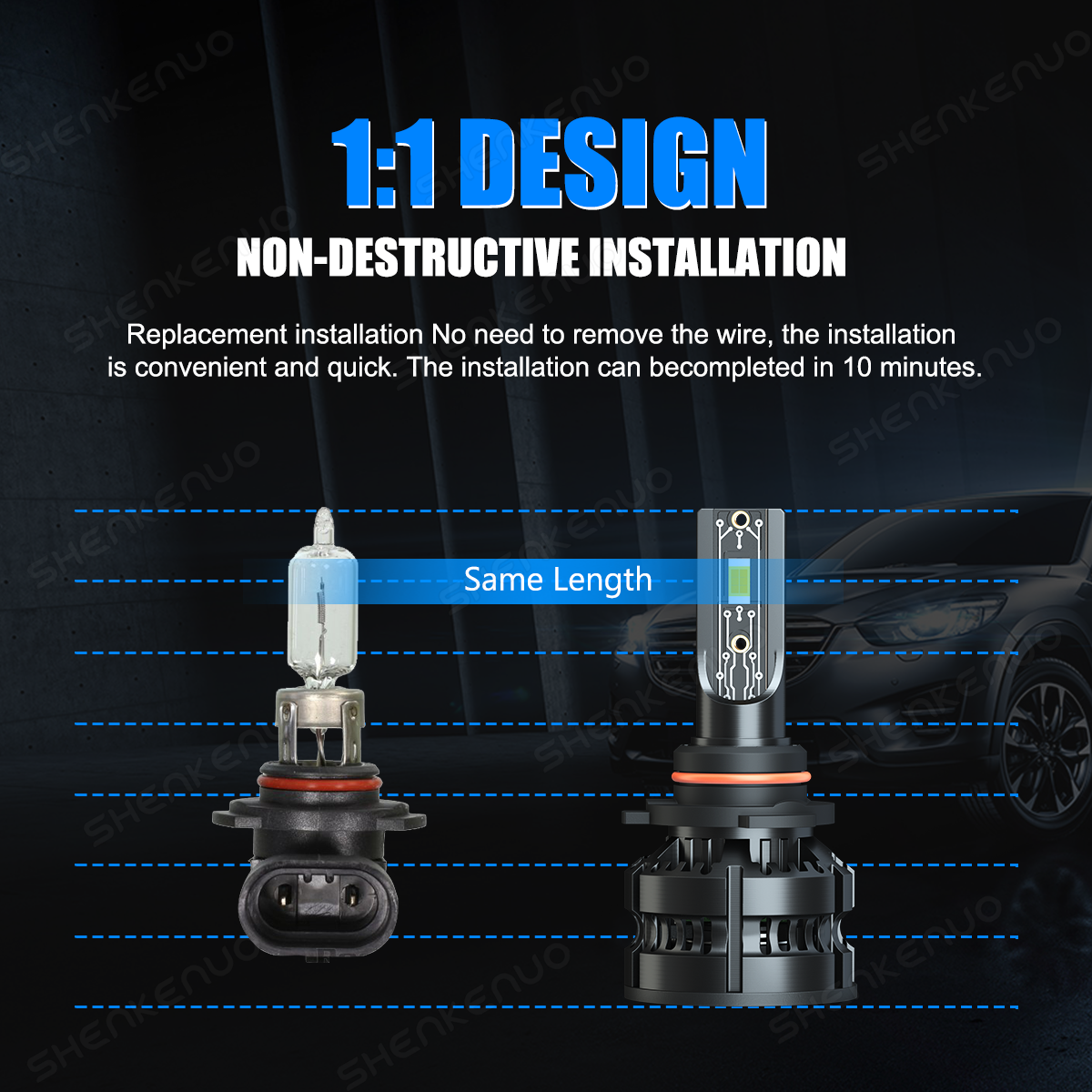 For Mack Granite GU713 9005 9006 LED Headlight Combo Bulbs 6000K High ...