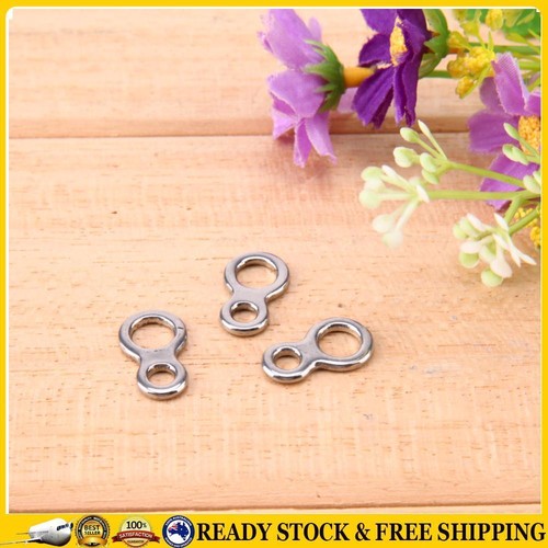 10pcs Fishing Butterfly Jigging Stainless Steel Figure 8 Solid Ring ...