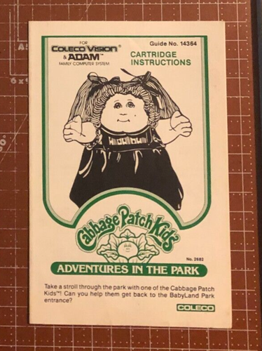 ColecoVision CABBAGE PATCH in Park Official Video Game Manual 1984 ...
