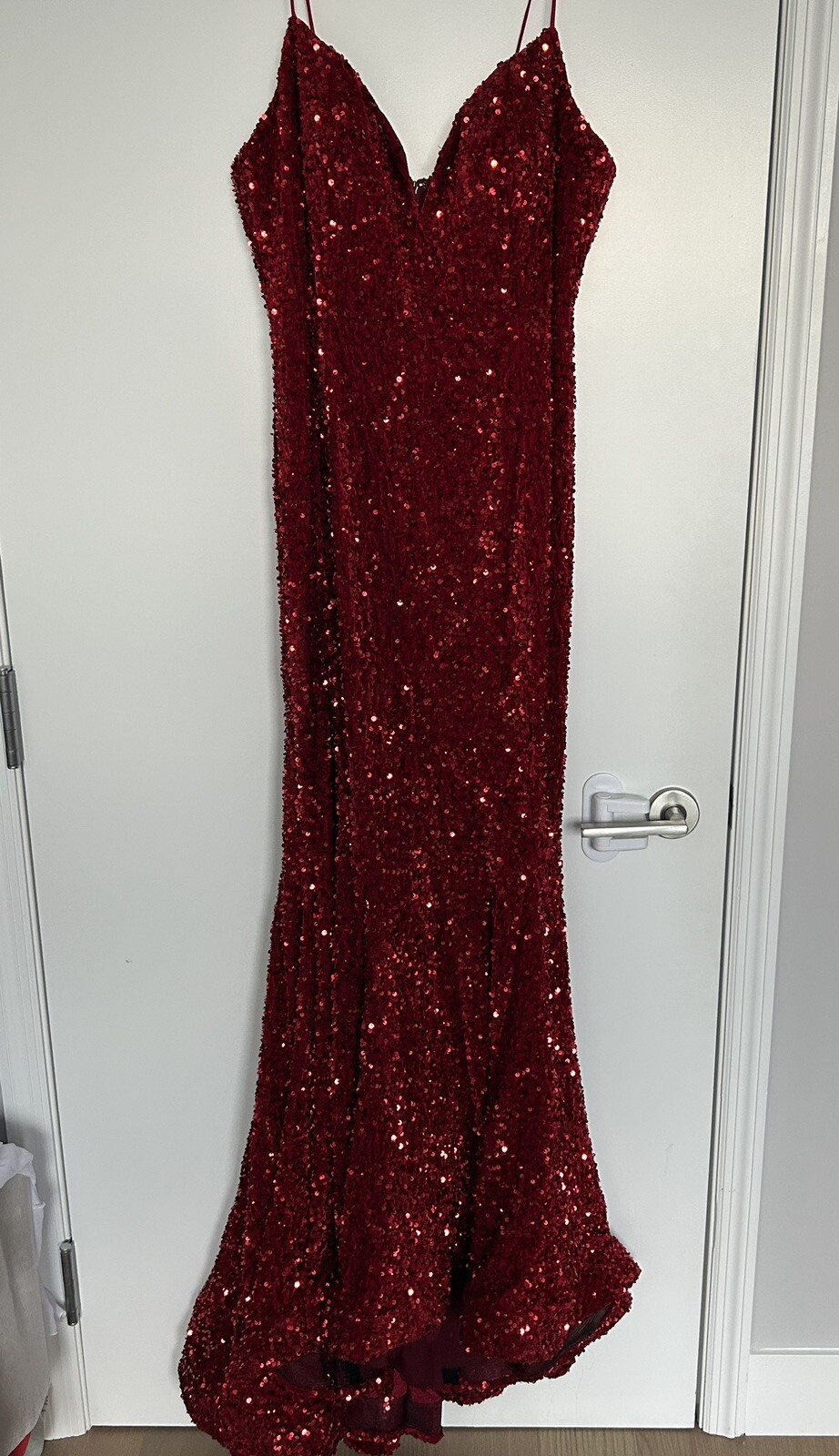 Portia and Scarlett Red Sequin Mermaid Long Dress/Gown - Gem