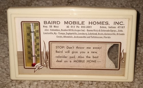 Vintage Baird Mobile Homes Salem Indiana Small Desktop Calendar ...