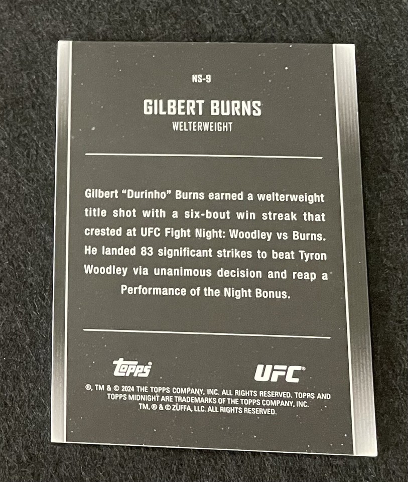 Gilbert Burns Twilight 83/99 Nightstars 🔥 2024 Topps Chrome UFC #38 ...