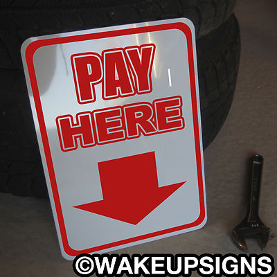 PLACE ORDER PAY HERE SIGN RESTAURANT STORE BUSINESS CASHIER ALUMINUM 10 ...