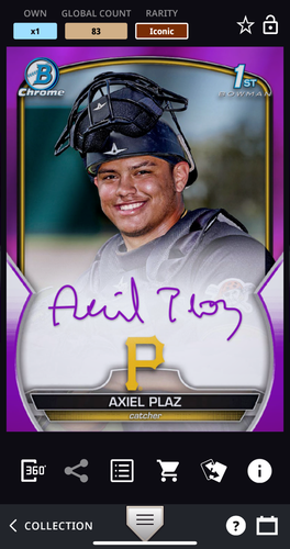 [DIGITAL] Axiel Plaz 2023 Topps BUNT Bowman Chrome Purple Sig 1st ...