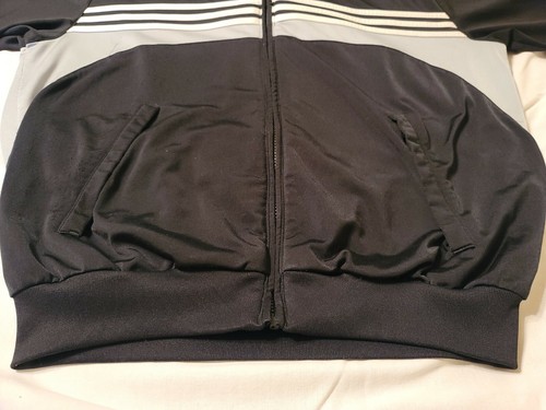 Adidas RN #88387 CA #40312 Black/Gray ZipUp 3 Stripe Track Jacket Large ...