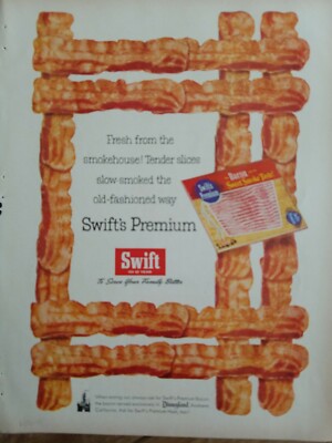 1956 Swift's premium sweet slow smoked bacon vintage food ad | eBay UK