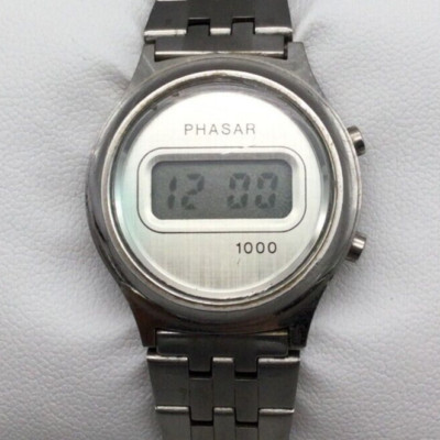 Vintage Sears Phasar 1000 Watch Women 27mm Silver Tone Digital New ...