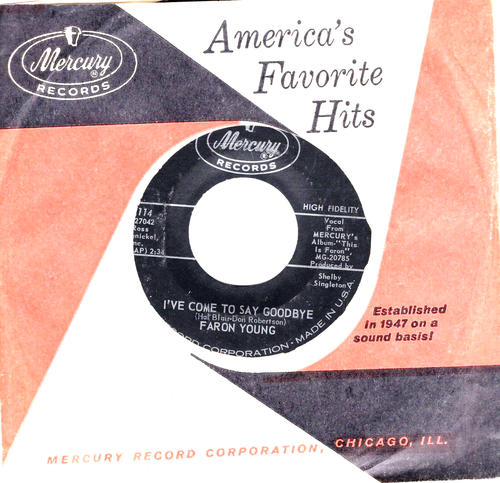 Faron Young; I've Come To Say Goodbye / Nightmare .. 45 RPM-2748 | eBay