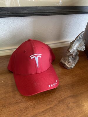 RED TESLA Baseball Cap, Strapback Hat | eBay