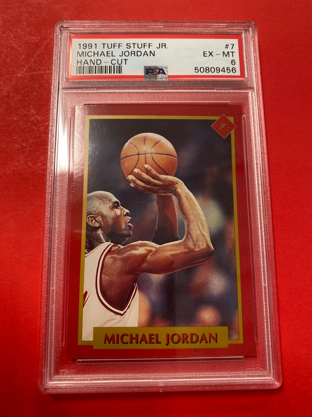 Michael Jordan 1991 Tuff Stuff Jr. #7 (Hand-Cut) PSA Graded Excellent ...