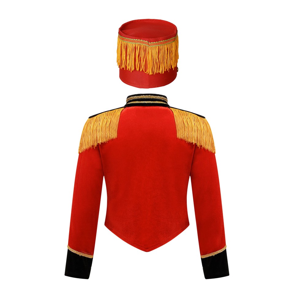 Boy Girls Circus Ringmaster Jacket Tassel Coat Marching Band Uniform ...