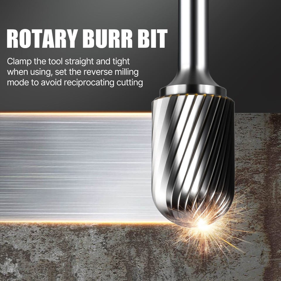 Rotary Burr Set TCT Carbide Rotary Burrs Bit 6mm Shank Point Grinder ...