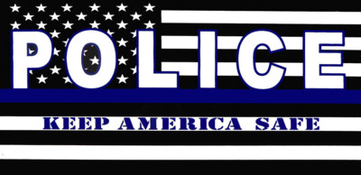 USA Thin Blue Line POLICE Keep America Safe Vinyl Decal Bumper Sticker ...