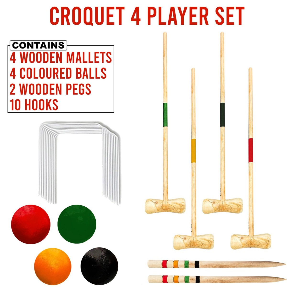 Croquet Ball Pronunciation WOODENFUN Wooden Crockett Set Game Crockett ...