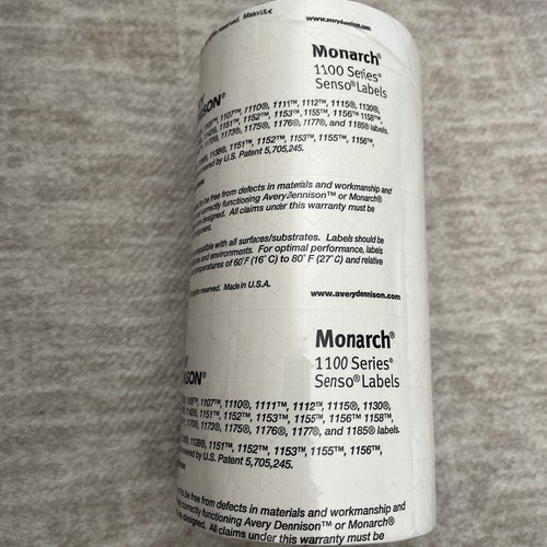 Avery Dennison Monarch 1100 Series Senso Labels Rolls 8 Pack White FG ...
