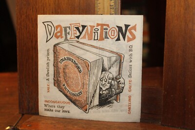 Vintage Novelty Comic Bar Napkin Sexy Naughty Daffynitions | eBay