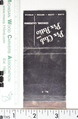 Matchbook Cover Pix Club Dancing Cocktails Night Concord California ...