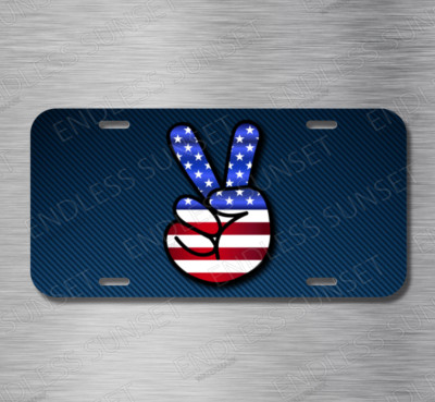 Peace USA American Flag America Unity Love Freedom License Plate Front ...