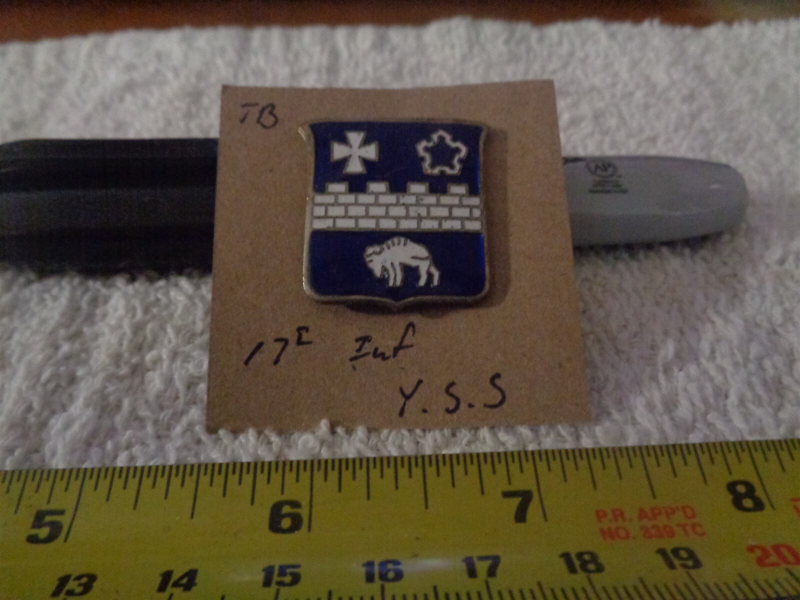17th Infantry Y.S.S. (transparent blue) Unit Crest, DI, DUI (DRAW#220 ...