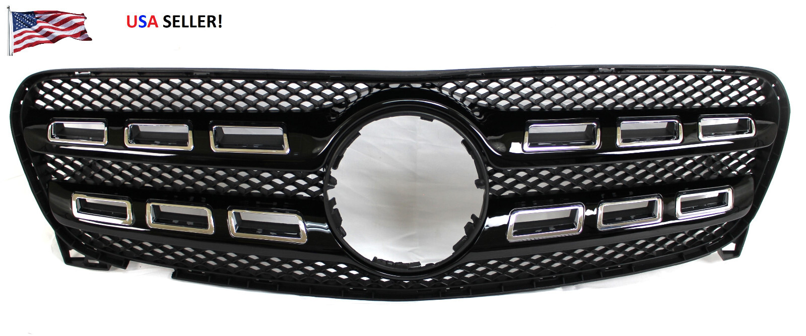 front bumper cover main upper grille black fits 2018 -20 MB GLA250 X156 ...