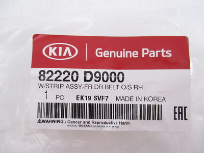 Genuine OEM Kia 82220 D9000 Passenger RH Front Door Belt Molding 17-22 ...