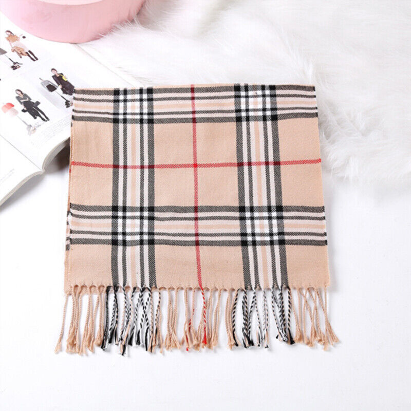 Unisex weicher Karo Schal mit langen Fransen, kariert, Winter Stola ...