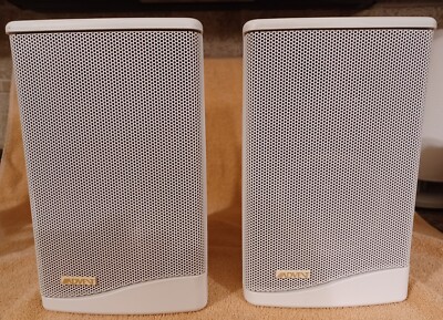 Pair of Mini Advent II Indoor/Outdoor Speakers , White. Tested. See ...