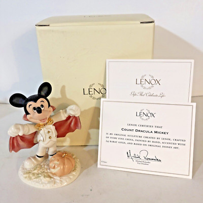 LENOX COUNT DRACULA MICKEY MOUSE HALLOWEEN FIGURINE DISNEY NEW IN BOX w ...