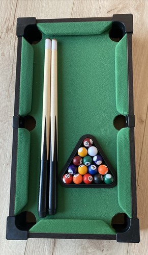 Table Top Miniature Billiard Pool Game Complete Set | eBay