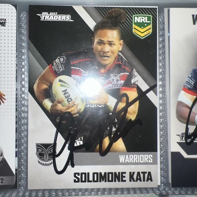 Solomone Kata Signed 2017 Traders NRL card New Zealand Warriors | eBay ...