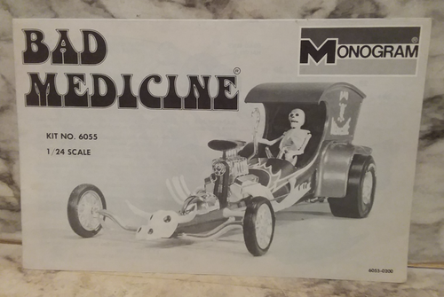 Vntg 1970 Monogram BAD MEDICINE Skeleton Hot Rod Model Kit Original ...